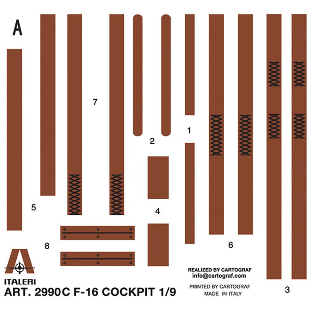 Italeri F-16 Fighting Falcon Cockpit Model Kit Scale 1/12
