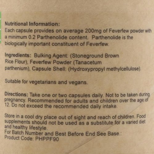 Power Health Feverfew 200mg 90 Capsules
