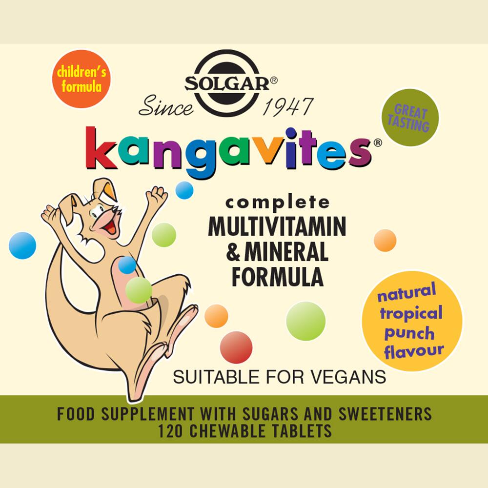 Solgar Kangavites Multivitamin Tropical Punch 120 Chewable TABLETS
