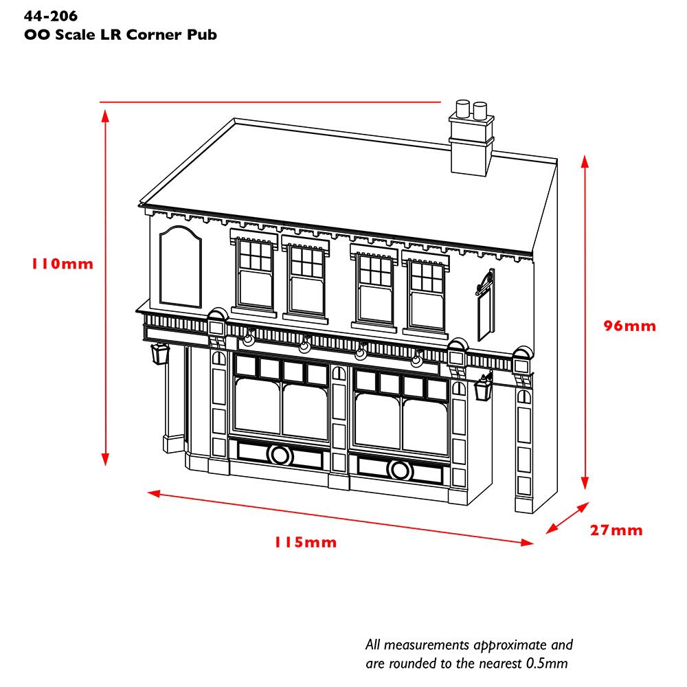 Scenecraft Low Relief Corner Pub Model Railway Building OO Gauge