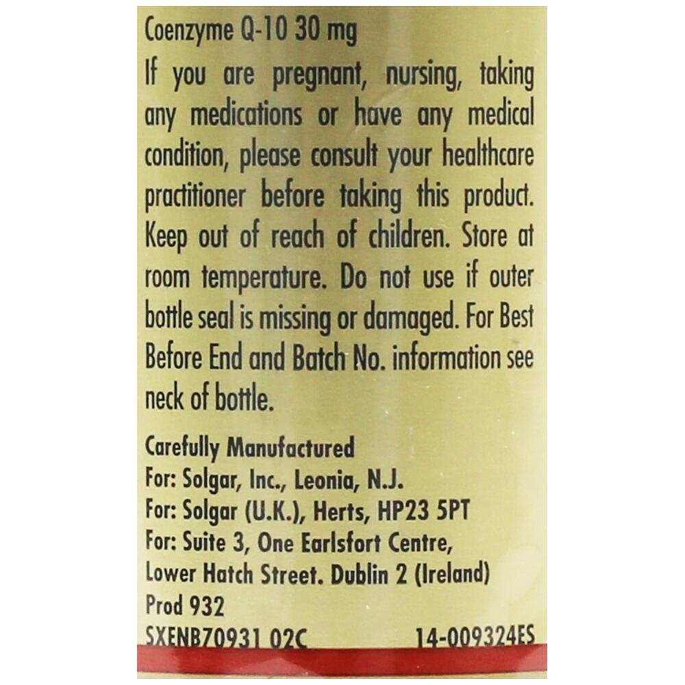 Solgar Coenzyme Q10 30mg 60 CAPSULES