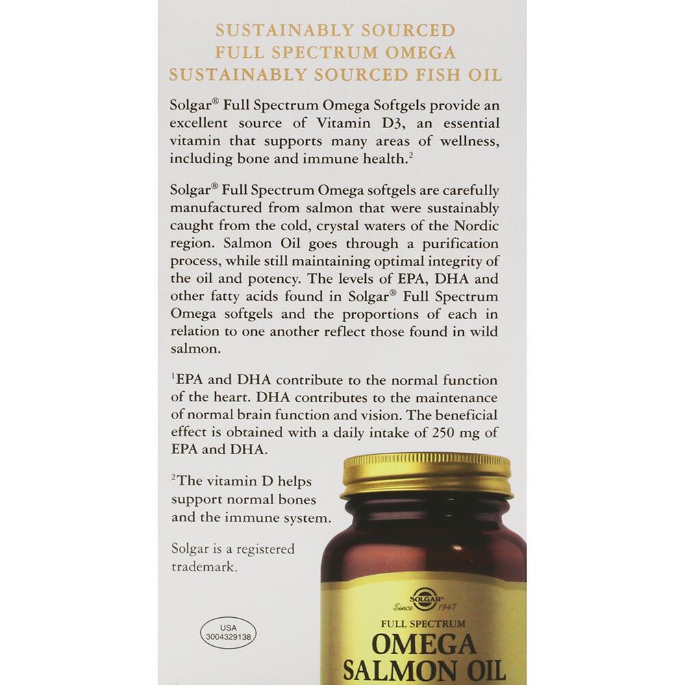 Solgar Wild Alaskan Salmon Oil Full Spectrum Omega 120 Soft Gel CAPSULES