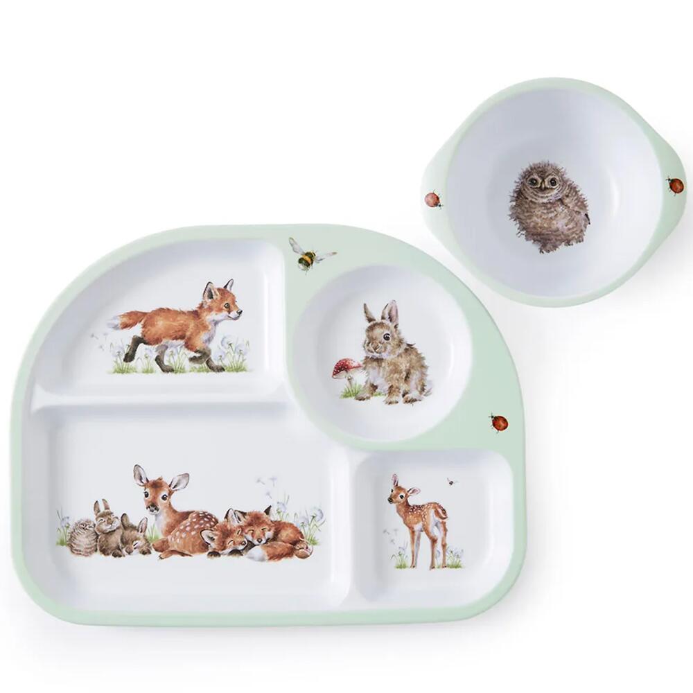 Royal Worcester Wrendale Designs Little Wren Divided Plate & Bowl Set