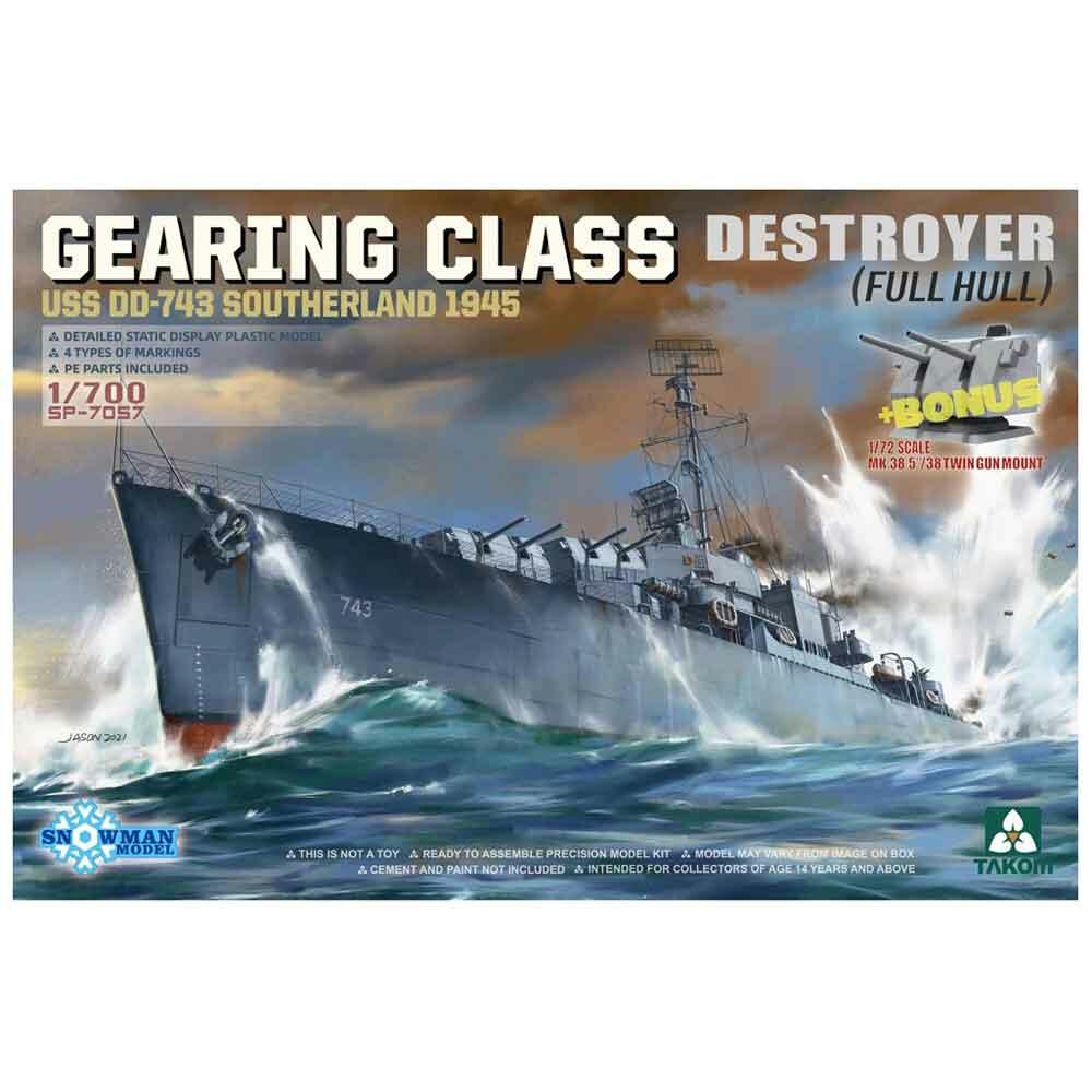 Takom USS DD 743 Southerland Gearing Class Destroyer Model Kit Scale 1/700