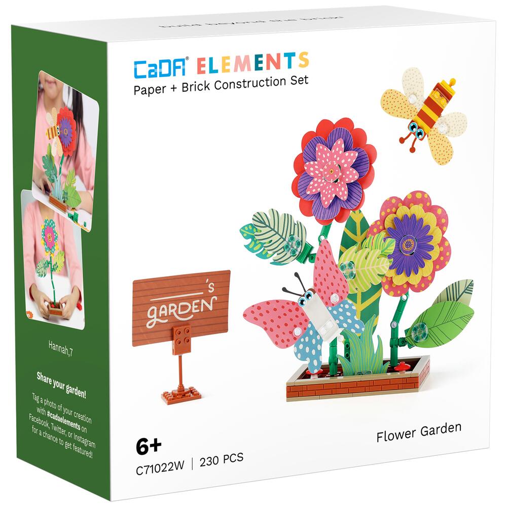 CaDA Elements Flower Garden Paper & Plastic Brick Construction Set