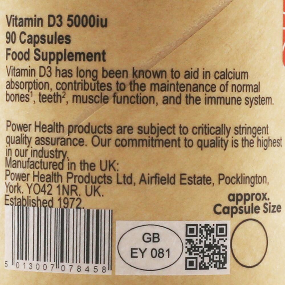 Power Health Vitamin D3 5000iu 90 Capsules