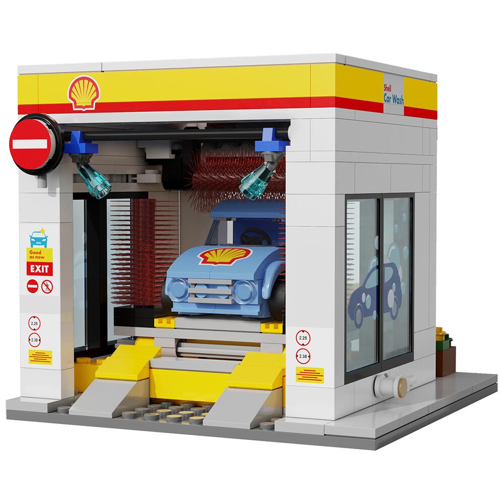 CaDA Shell Car Wash Building Brick Construction Set