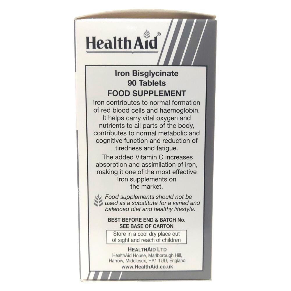 HealthAid Iron Bisglycinate with Vitamin C 90 TABLETS