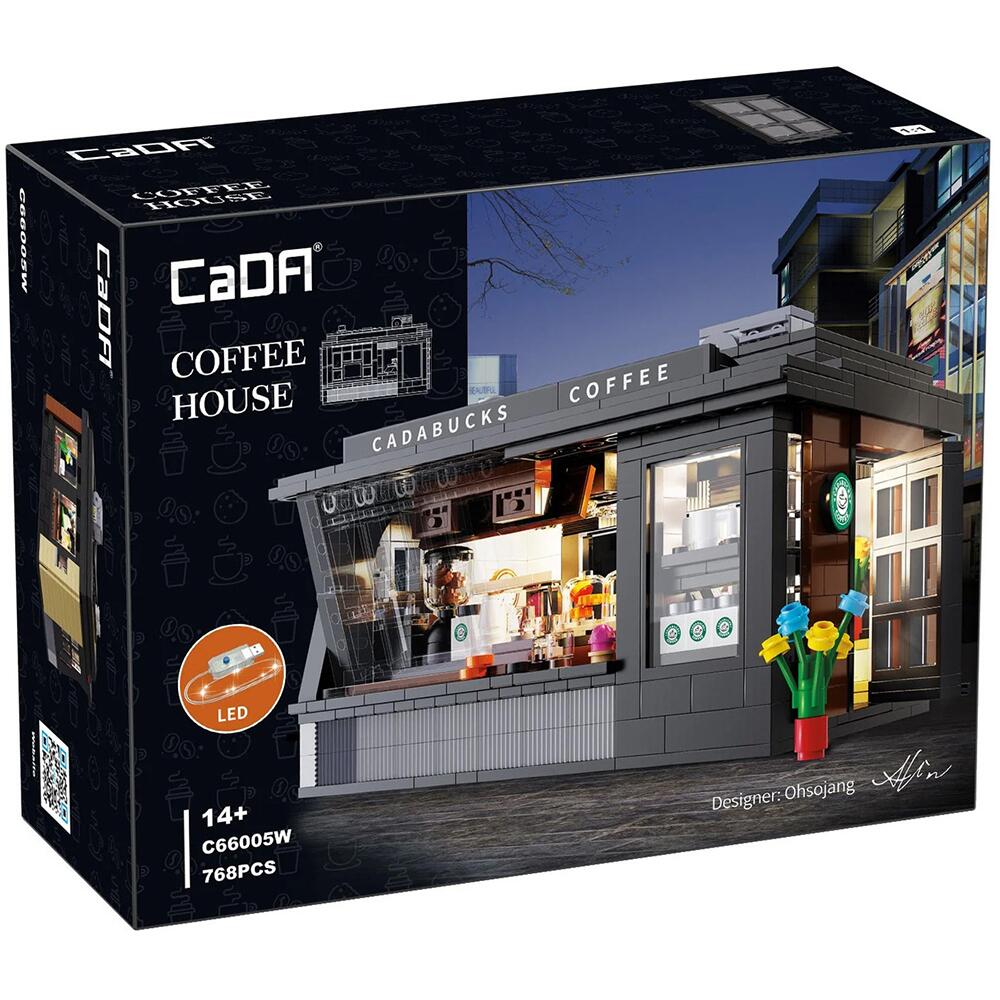 CaDA Street Coffee House Brick Construction Model Set C66005W 768 Piece