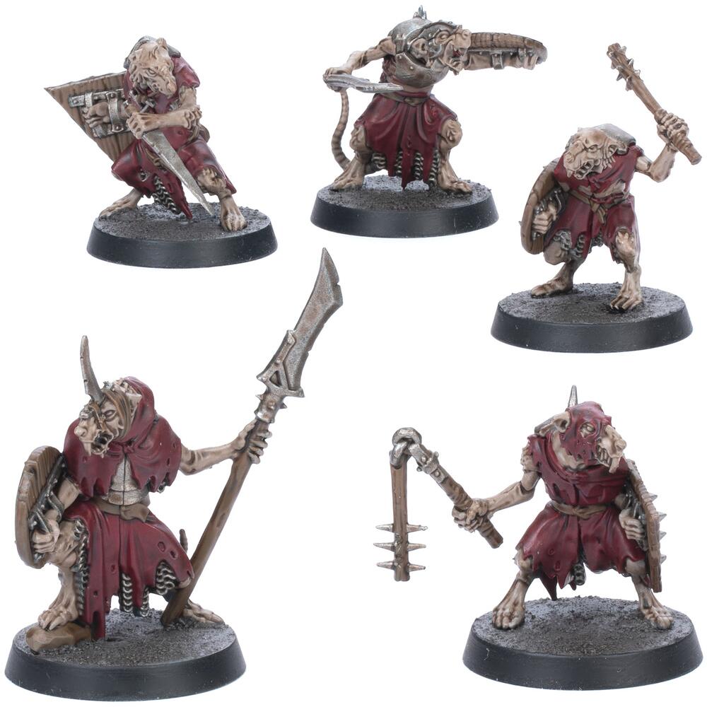 Warhammer Age of Sigmar Skaven Clanrat Miniatures with Paint Set