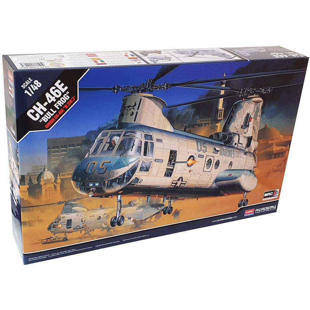 Academy CH-46E "Bull Frog" Helicopter Model Kit (Scale 1:48)
