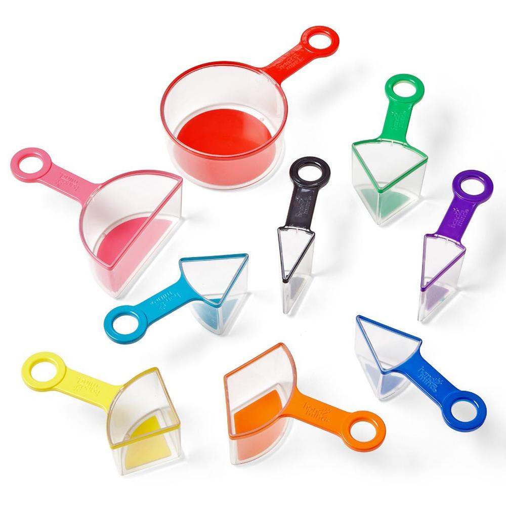 Learning Resources Hand2Mind Rainbow Fraction Measuring Cups (Set of 9)