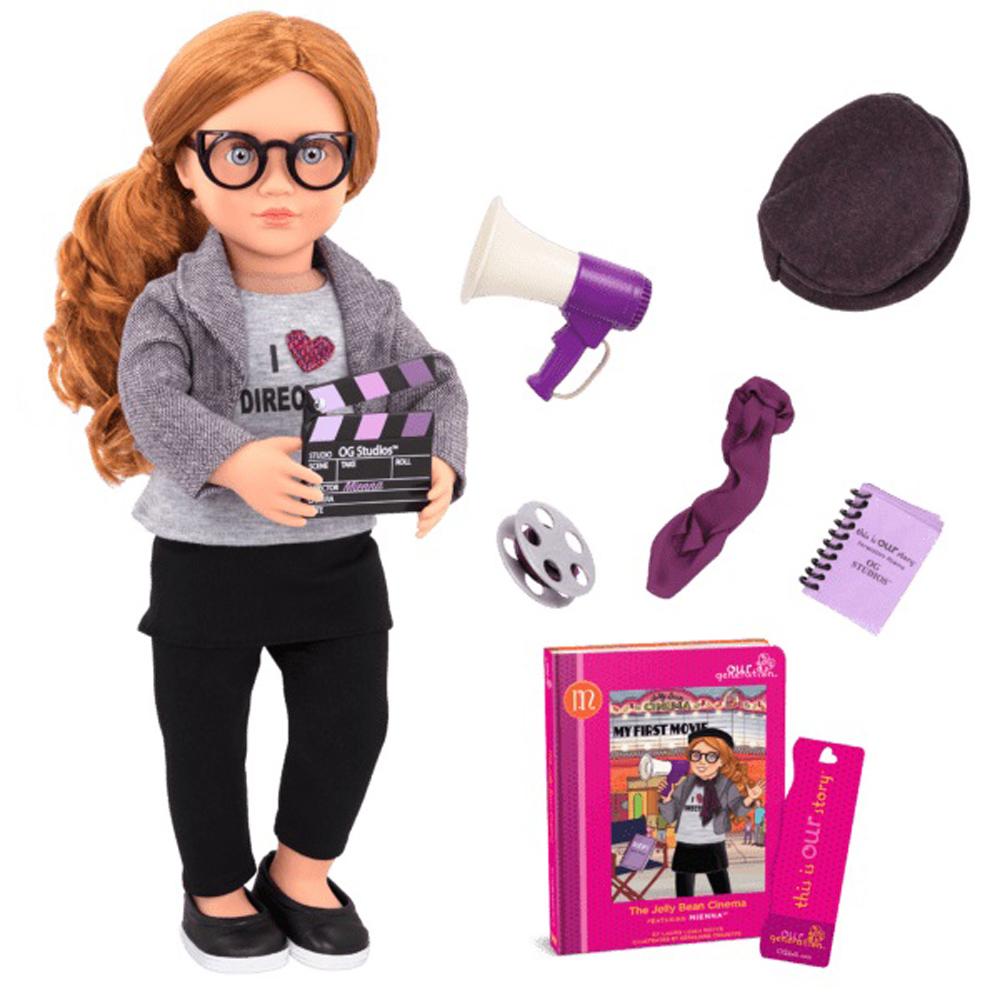 Our Generation Mienna and "The Jelly Beam Cinema" Poseable 46cm Doll & Book