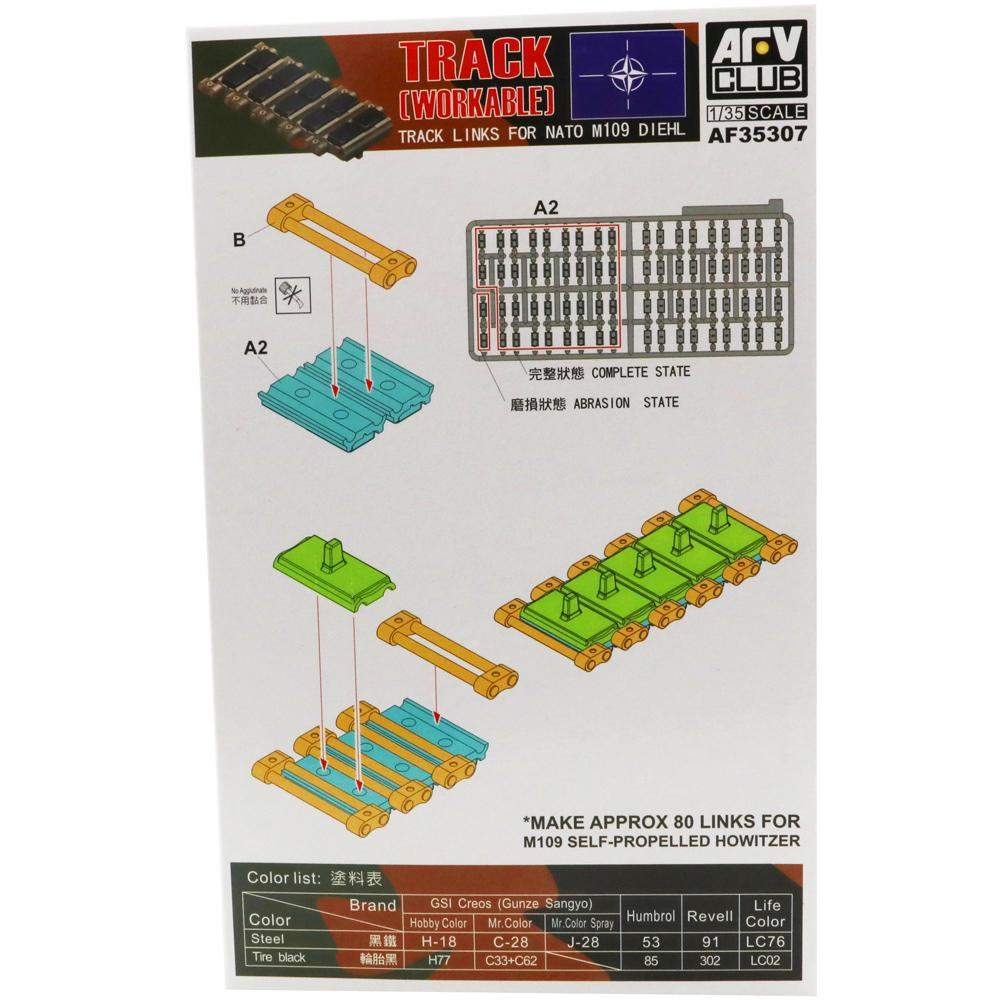 AFV Club NATO M109 DIEHL Howitzer Workable Track Links for 1:35 ...