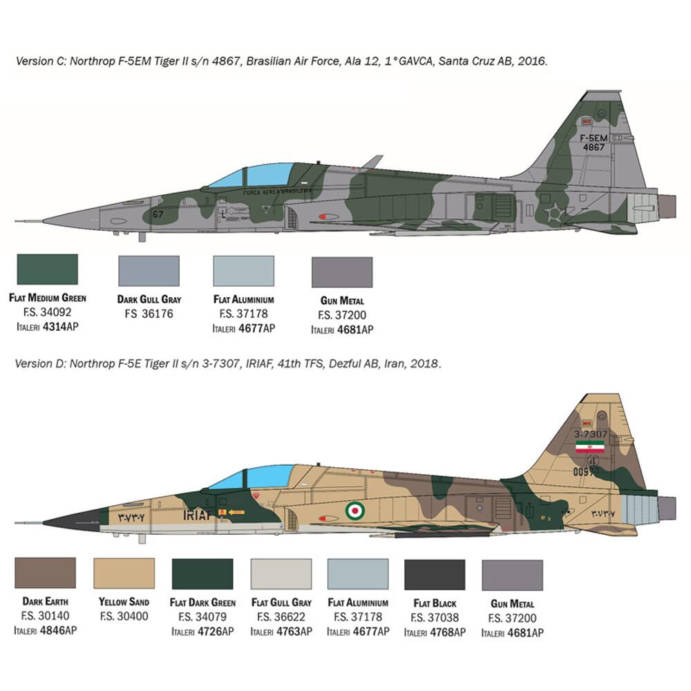 Italeri Northrop F-5E Tiger II Military Aircraft Jet Model Kit 1:48 Scale