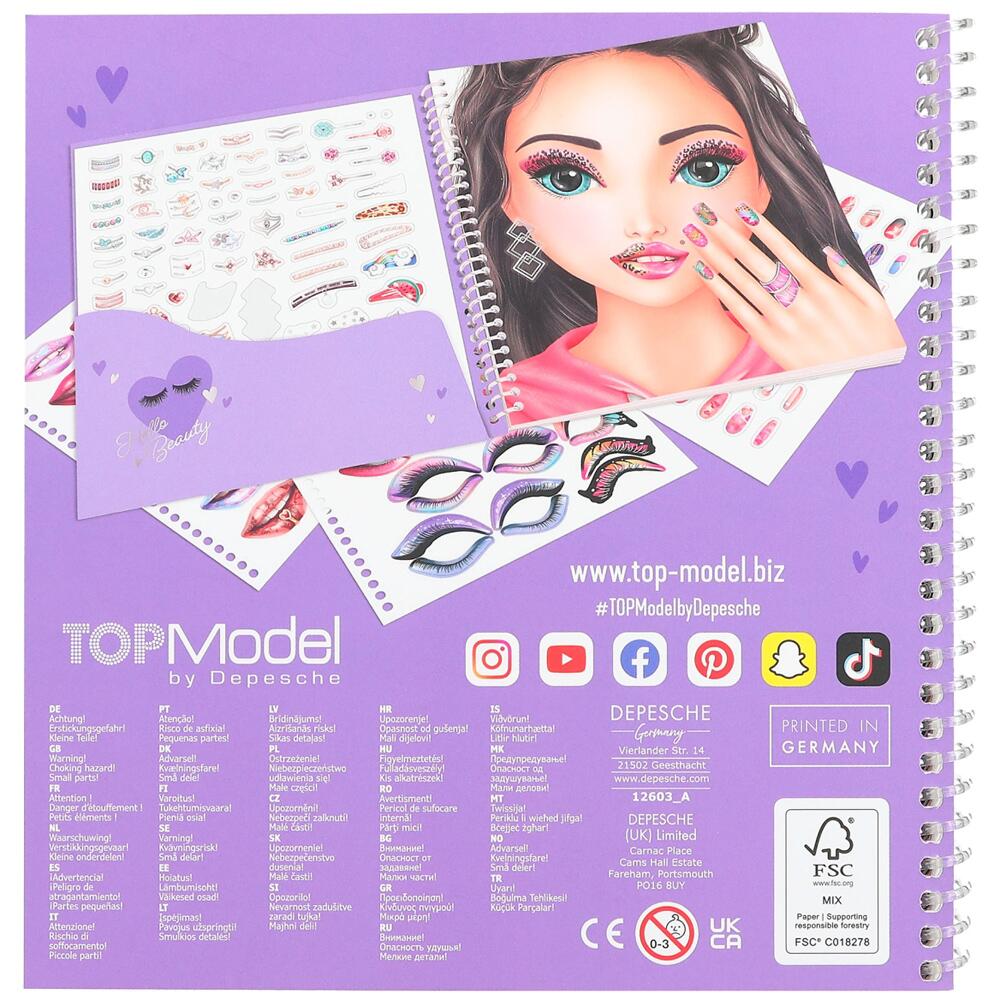 Depesche TOPModel Style Me Up Faces Beauty Girl Sticker Book for Ages 6+