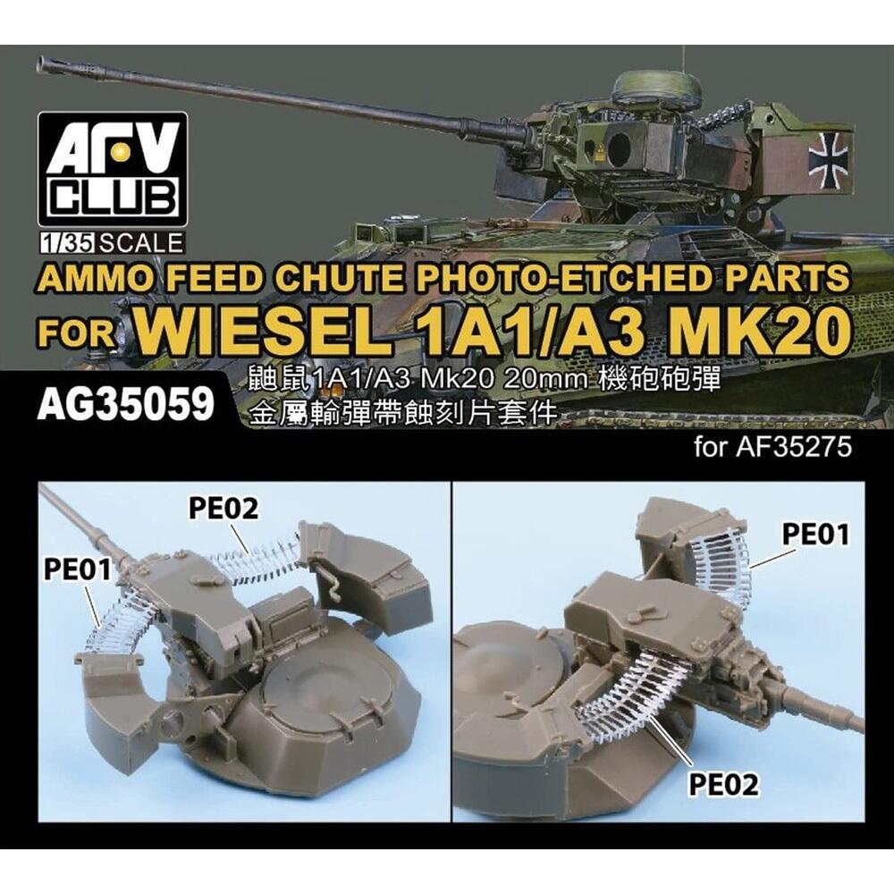 AFV Club Ammo Feed Chute Set for AF35275 Wiesel 1A1/A3 MK20 Tank Scale 1:35