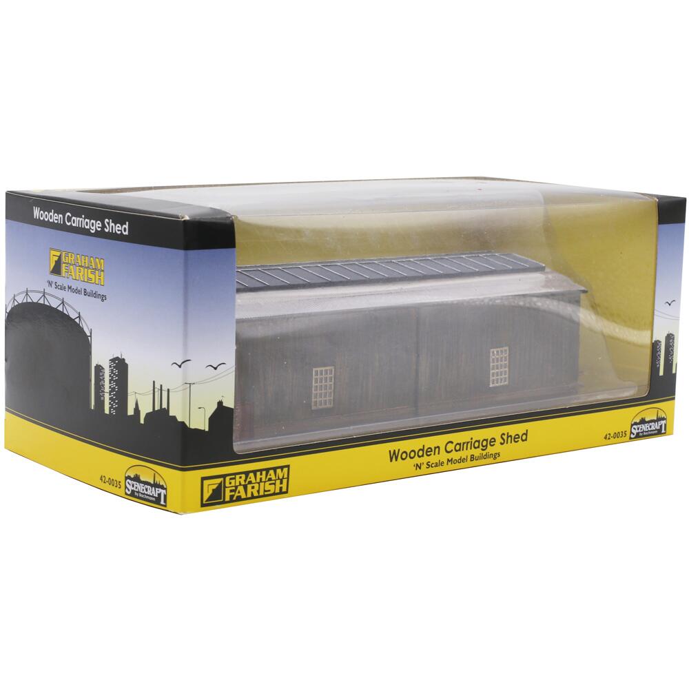 Scenecraft Graham Farish Wooden Carriage Shed Model Railway N Gauge 1: ...