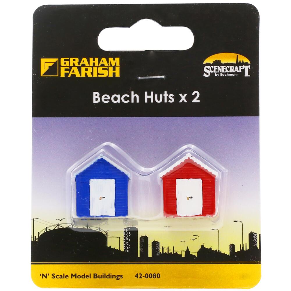 Scenecraft Graham Farish Beach Huts x2 Model Railway N Gauge 1:148 Scale
