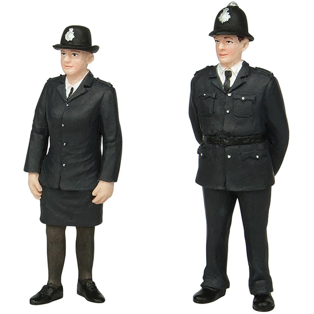 Scenecraft Policeman and Policewoman G Scale Figure Set for Model Railway