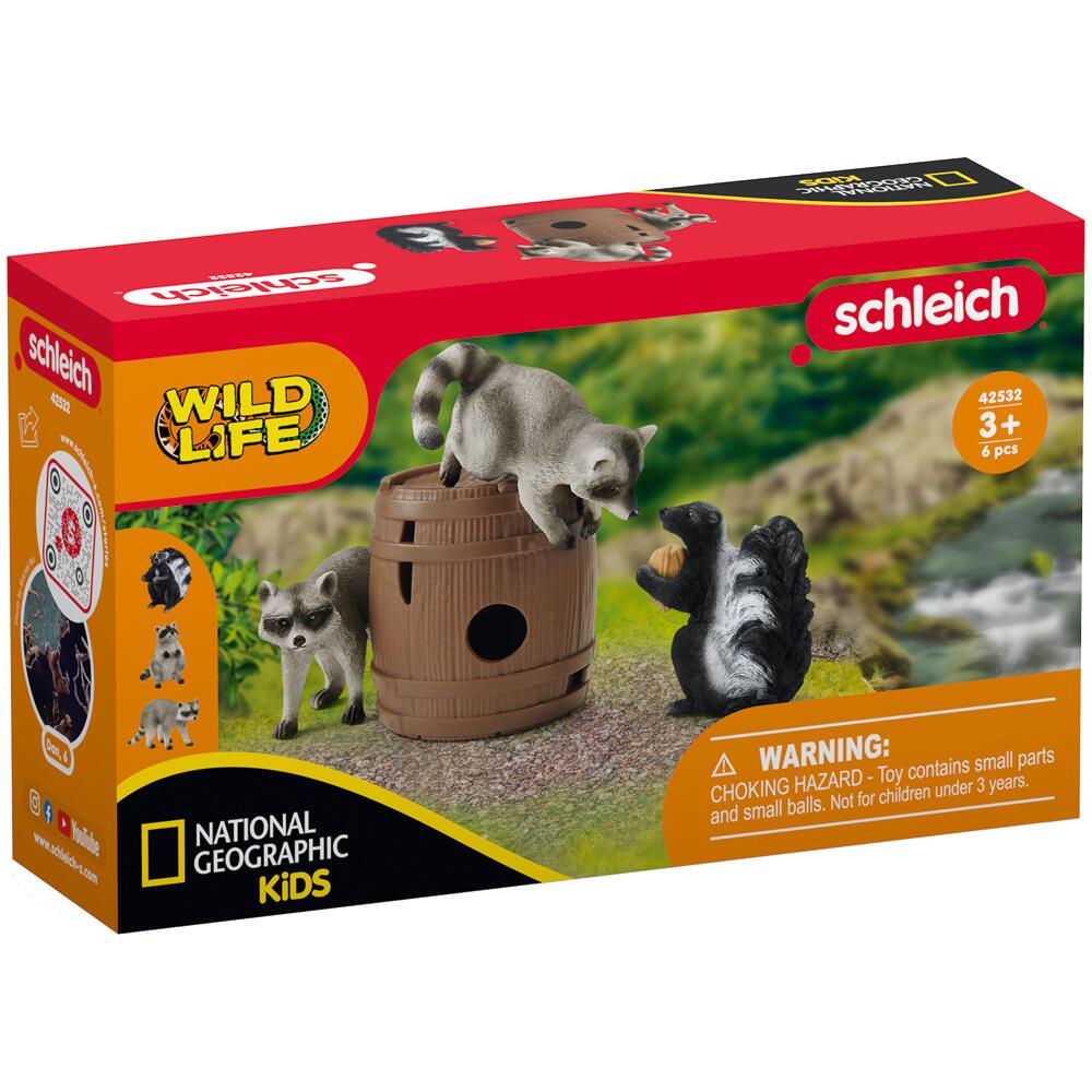 Schleich Wild Life Raccoons NUTTY MISCHIEF Playset