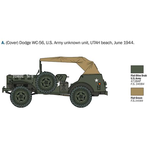 Italeri Dodge WC-56/57 Command Car Military Model Kit Scale 1:35