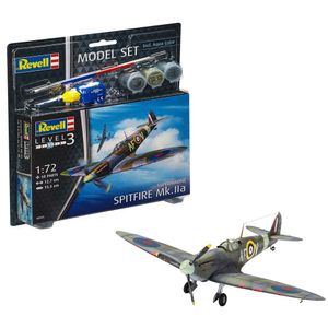 Revell Spitfire MkIIa Model Kit in Scale 1:72 with Paints and Glue