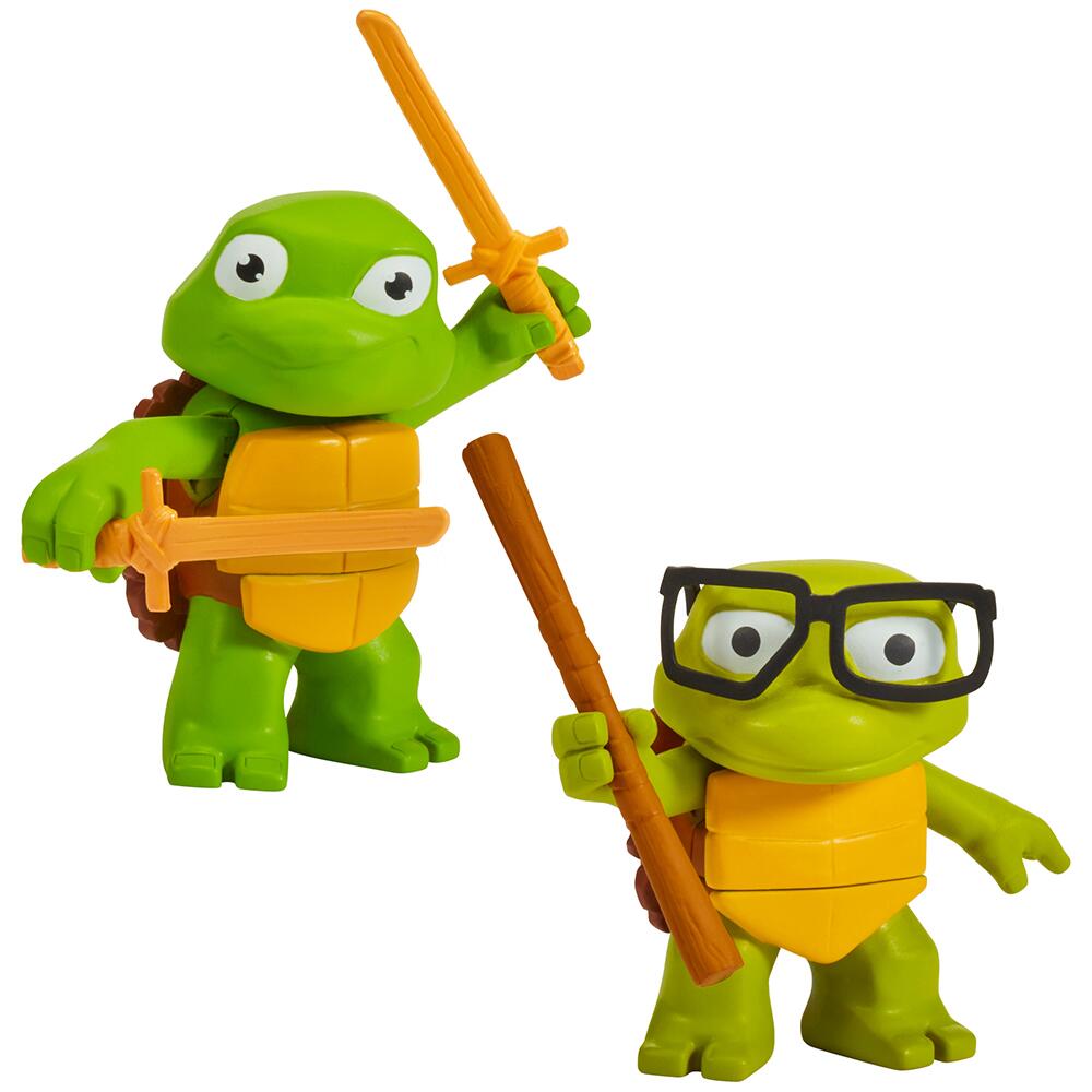 Teenage Mutant Ninja Turtles Mutant Mayhem Turtle Tots LEO & DONNIE Figures