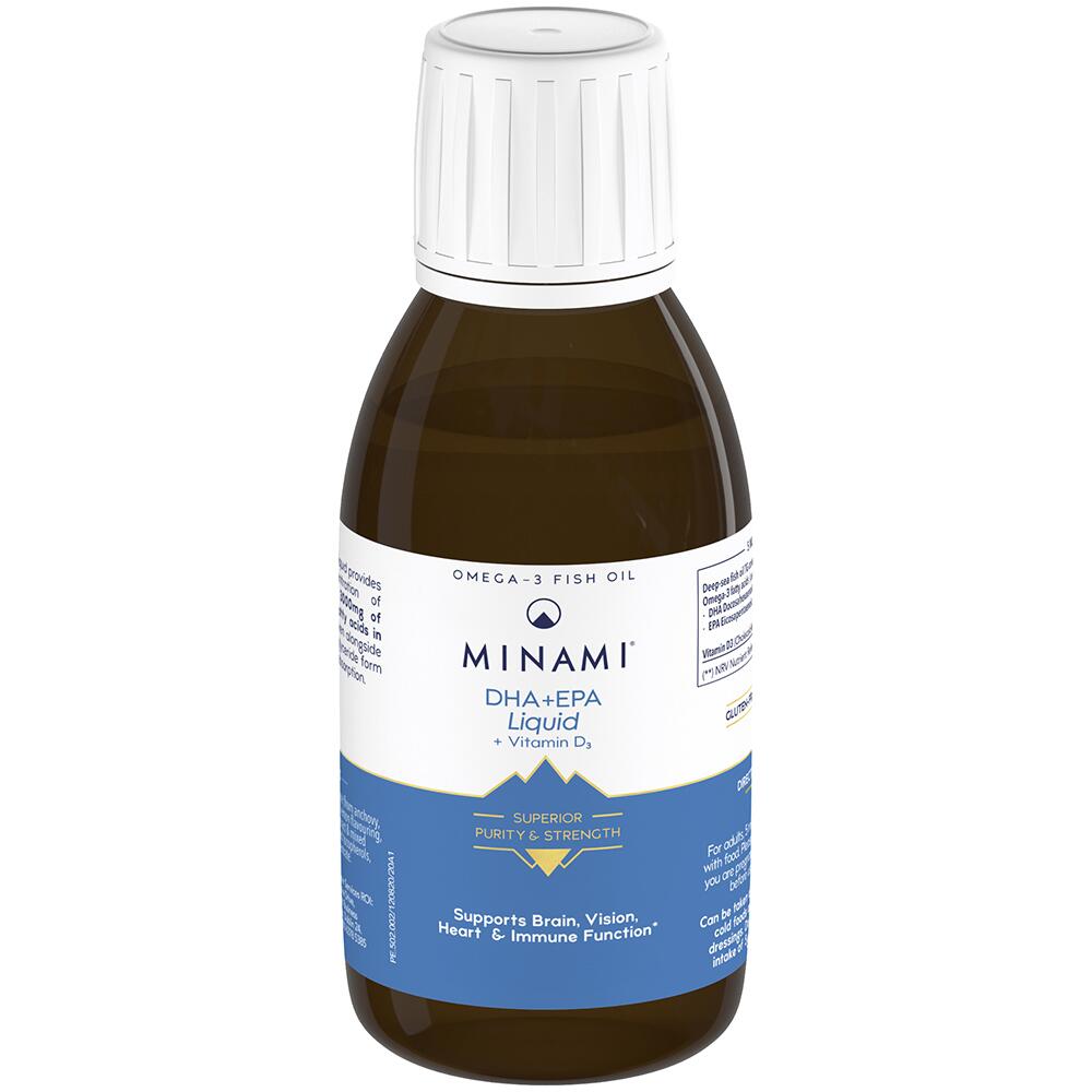 MINAMI Omega-3 Fish Oil DHA+EPA Liquid with Vitamin D3 150ml