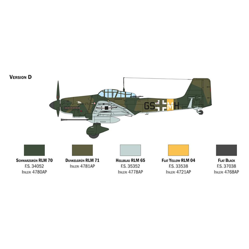 Italeri Ju-87 G-1 Stuka Kanonenvogel Military Aircraft Model Kit Scale 1:48