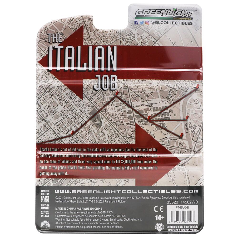 Greenlight Hollywood The Italian Job Mini Cooper Die Cast Model in RED 1:64