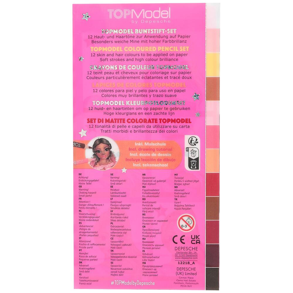 Depesche TOPModel Skin & Hair Colouring Pencil Set