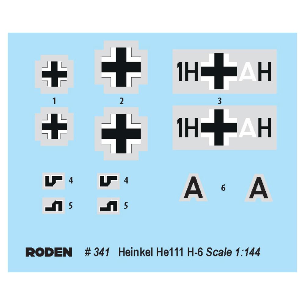 Roden Heinkel He111 H-6 Military Aircraft Model Kit Scale 1:144
