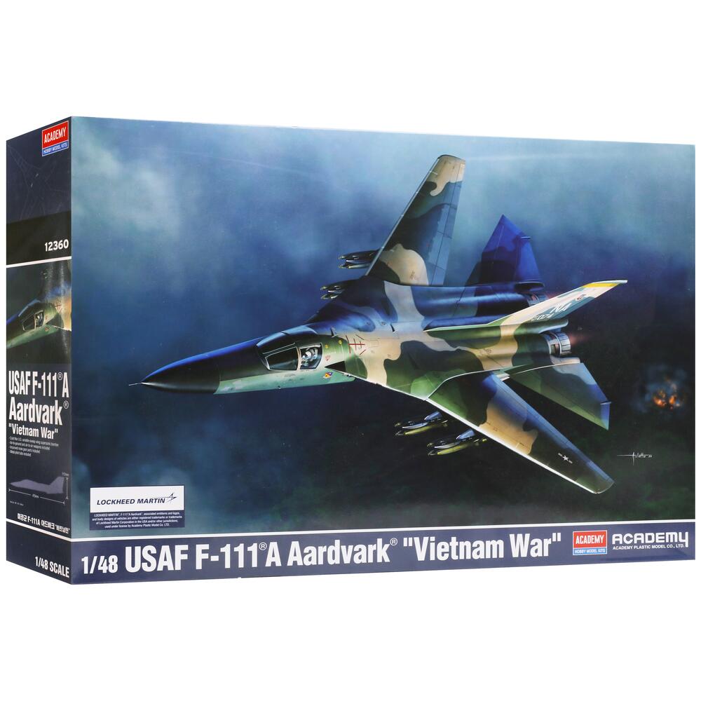 Academy USAF F-111A Aardvark Vietnam War Military Aircraft Model Kit Scale 1:48