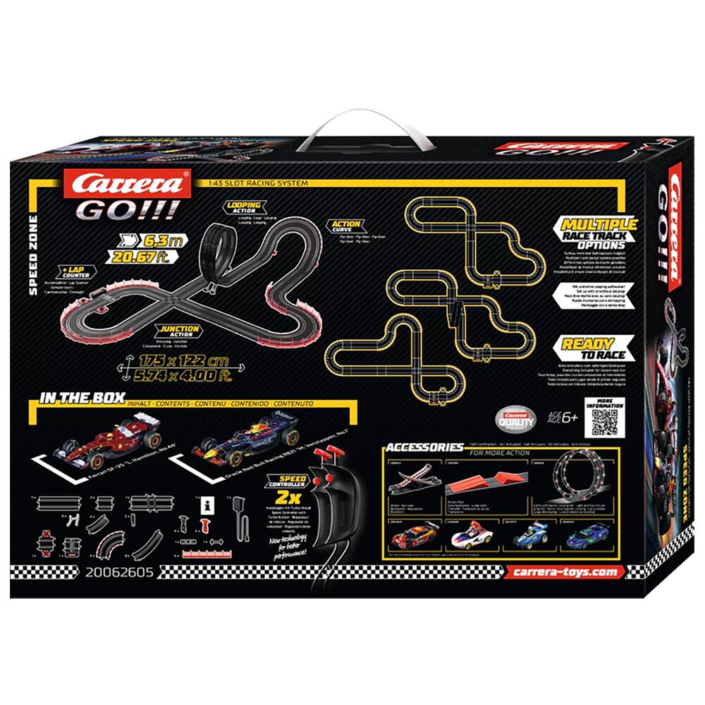 Carrera GO!!! Red Bull Racing vs Ferrari Speed Zone Slot Car Set