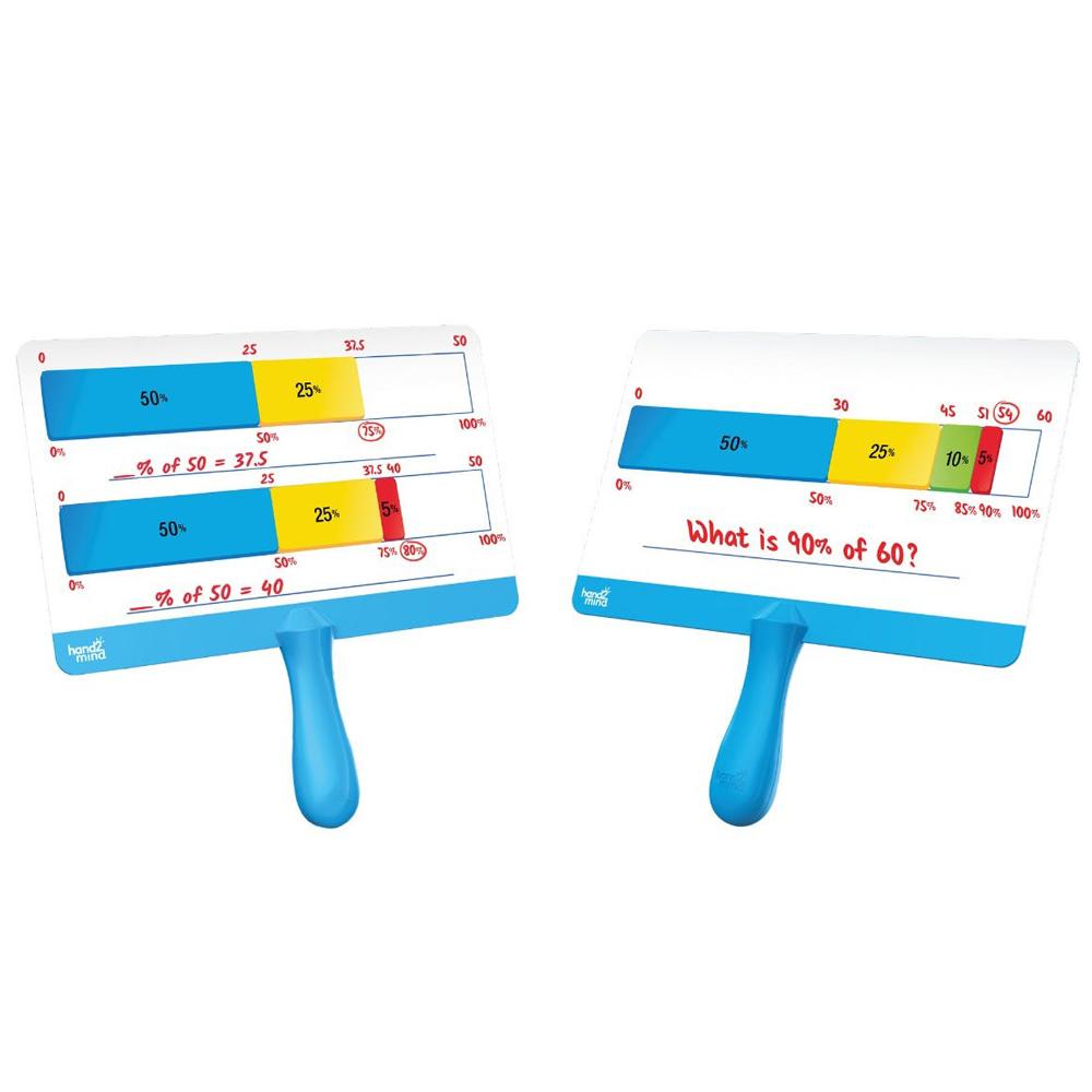 Learning Resources Hand2Mind Percent Bar Classroom Answer Boards (Set of 4)