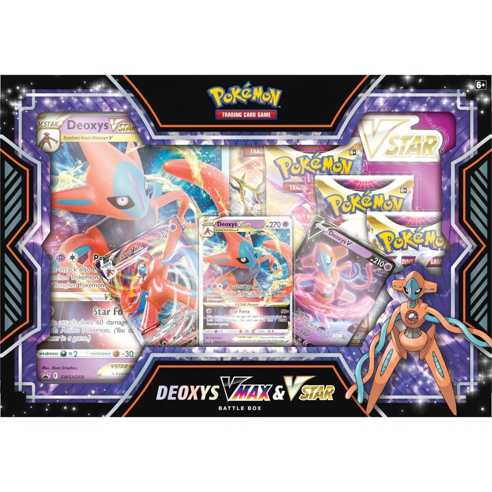 Pokémon Trading Card Game DEOXYS VMAX and VSTAR Battle Box with 4 Booster Packs