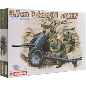 Dragon 3.7cm Pak 35/36 Anti-Tank Gun with Crew Model Kit 1:35 Scale
