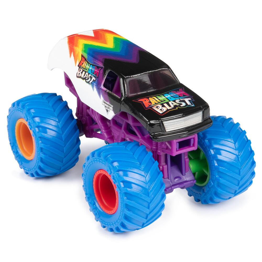 Monster Jam Die Cast Trucks Scale 1:64 RACING STRIPES vs RAINBOW BURST