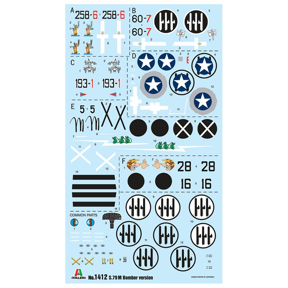 Italeri S.79 Sparviero Bomber Version Military Aircraft Model Kit Scale ...