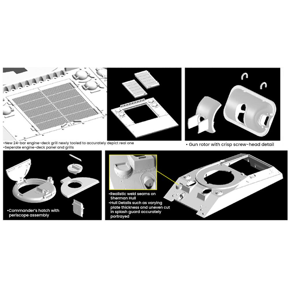 Dragon British Sherman Mk.III Italian Campaign Tank Model Kit Scale 1:35