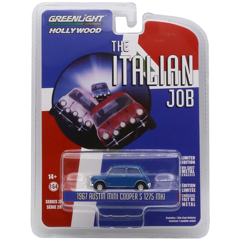 Greenlight Hollywood The Italian Job Mini Cooper Die Cast Model in BLUE ...