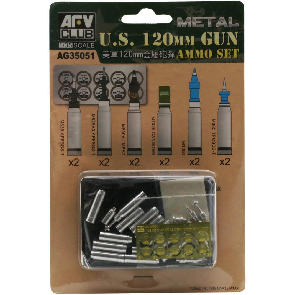 AFV Club NATO M68/L7 Tank Brass Ammunition for 1:35 Scale Model Kits ...