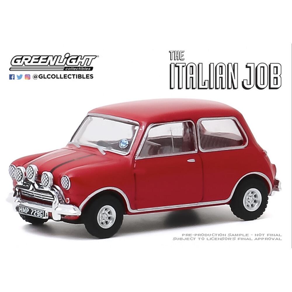 Greenlight Hollywood The Italian Job Mini Cooper Die Cast Model in RED 1:64