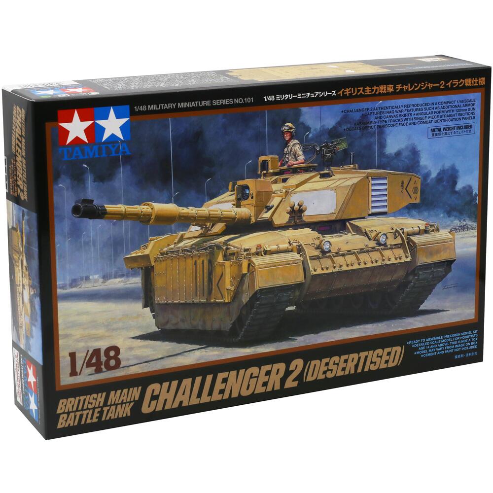 Tamiya Challenger 2 Desertised British Tank Military Model Kit Scale 1:48