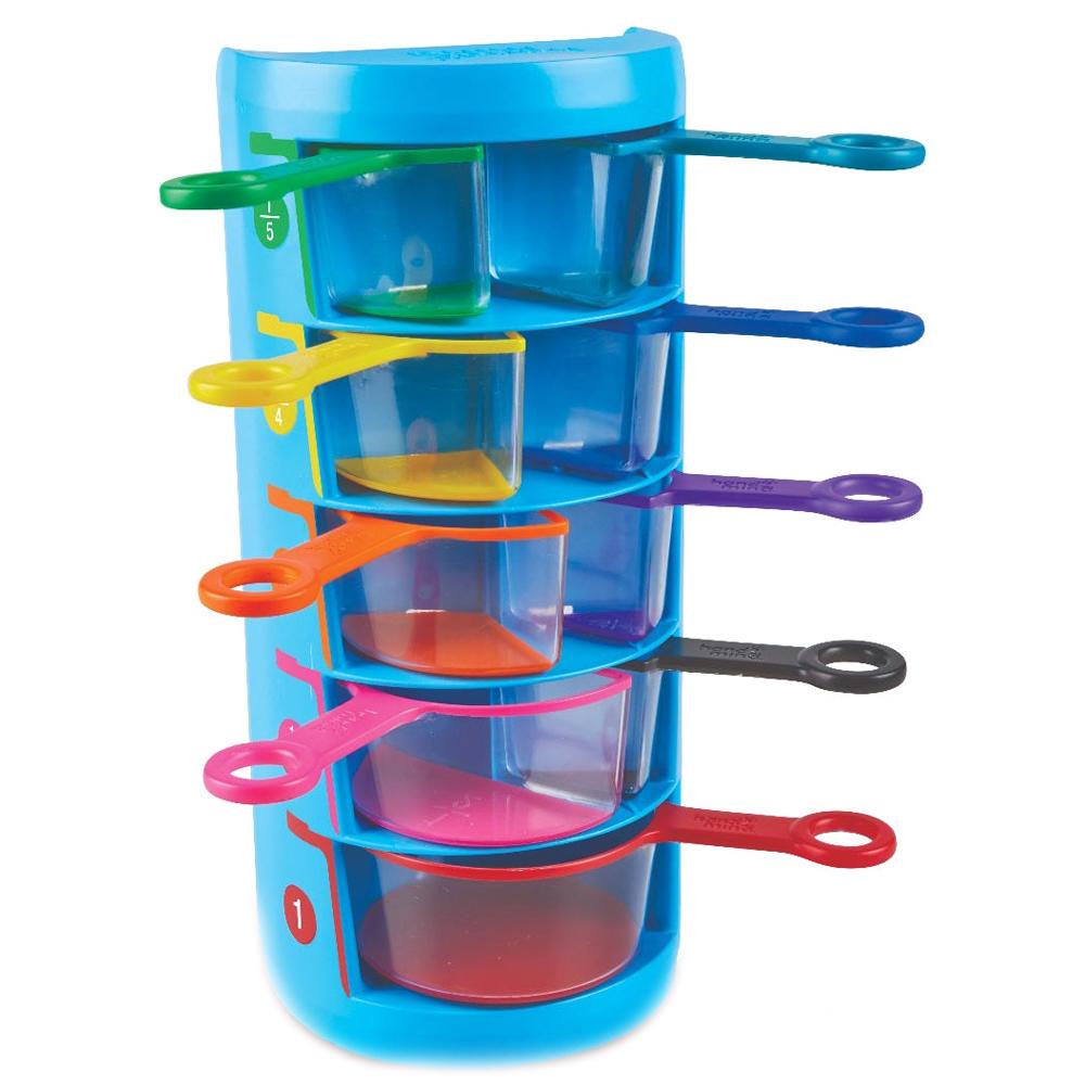 Learning Resources Hand2Mind Rainbow Fraction Measuring Cups (Set of 9)