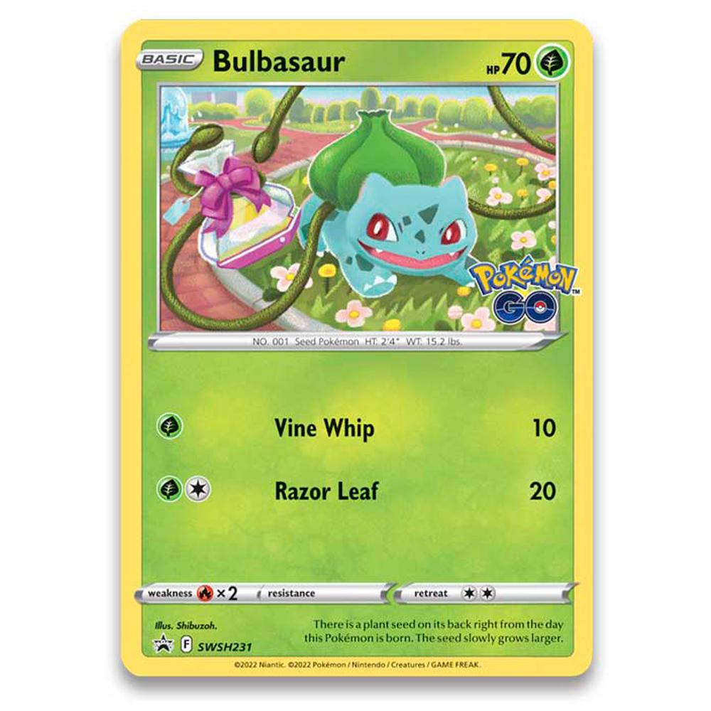 Pokémon GO TCG Bulbasaur Promo Box with Pin Badge and 3 Booster Packs
