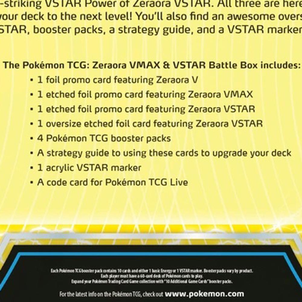 Pokémon Trading Card Game ZERAORA VMAX and VSTAR Battle Box with 4 ...