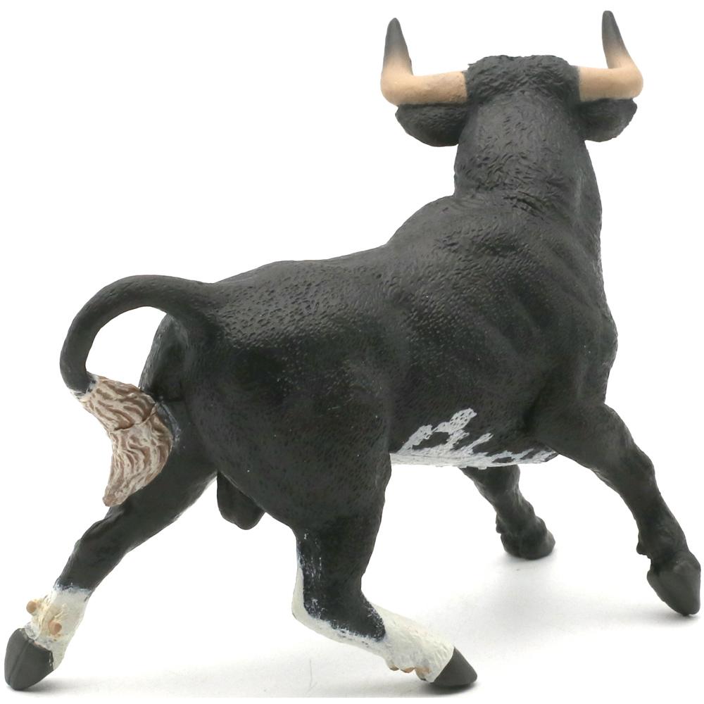 PAPO Spanish Bull Black and White PVC Animal Figure for Ages 3+