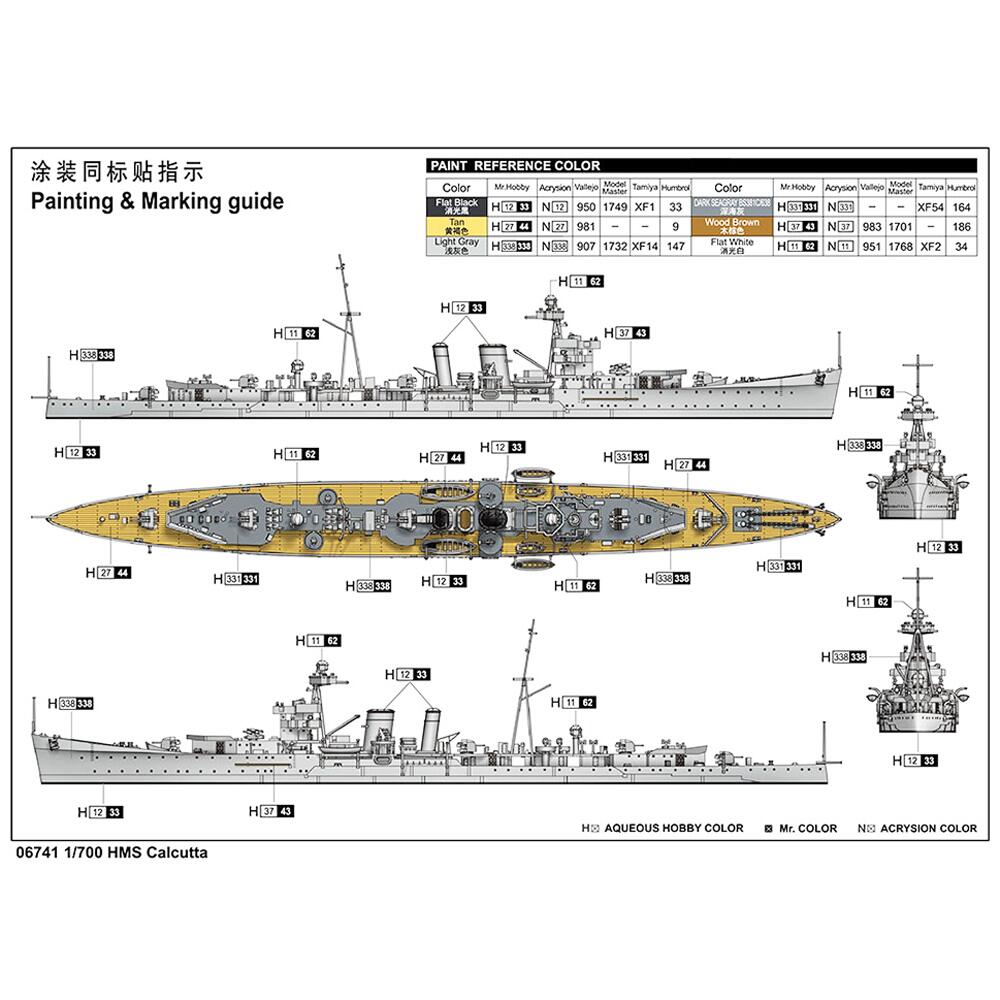Trumpeter HMS Calcutta C-Class Light Cruiser Military Model Kit Scale 1:700